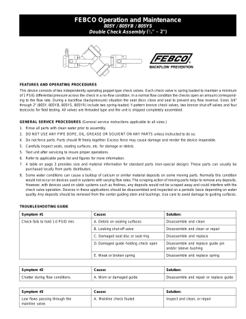 FEBCO 805Y Wye-Pattern Design Double Check Valve Assembly Backflow ...