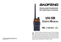 BAOFENG UV-5R User's Manual | AI Chat & PDF Download | Manualzz