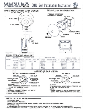 Coil Bell Installation Instruction | Manualzz