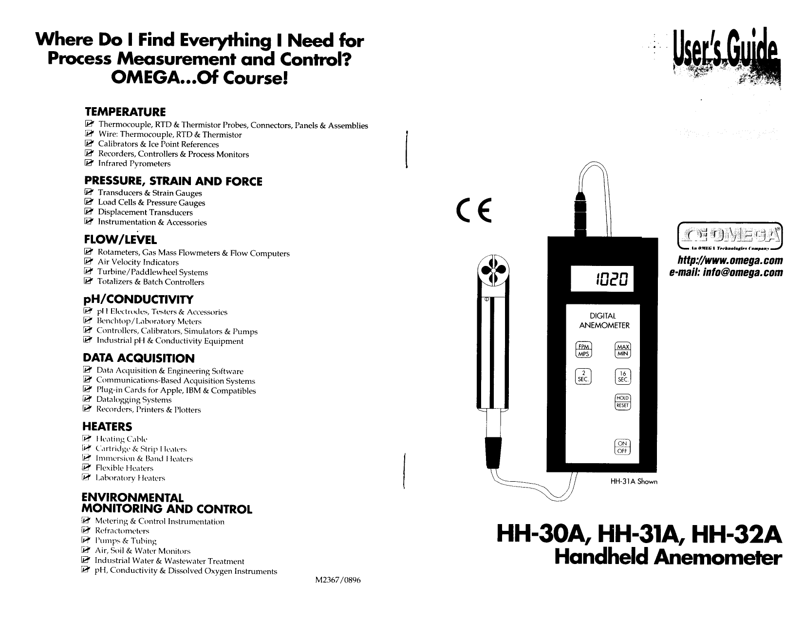 Omega HH-30A,HH-31A,HH-32A Owner's manual | Manualzz
