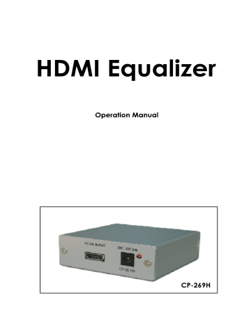 Globalmediapro E-101H HDMI Equalizer Manual | Manualzz