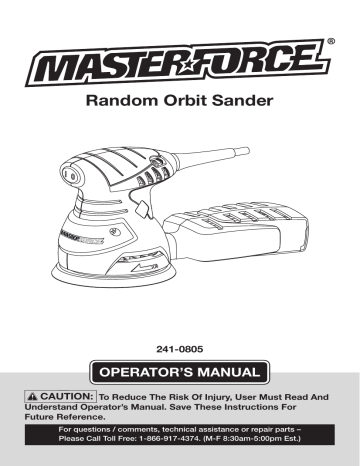 MasterForce 241-0805 Operator's Manual | Manualzz