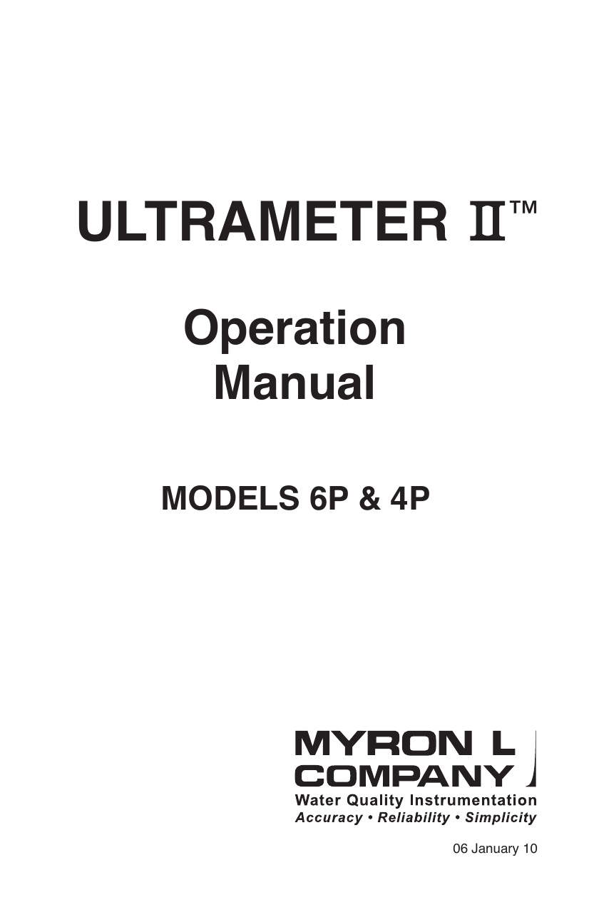 Myron L ultrameter II 6PFC Operation Manual | Manualzz