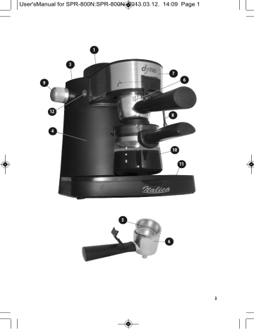 dyras SPR-800N Espresso Coffee Maker User Manual | Manualzz