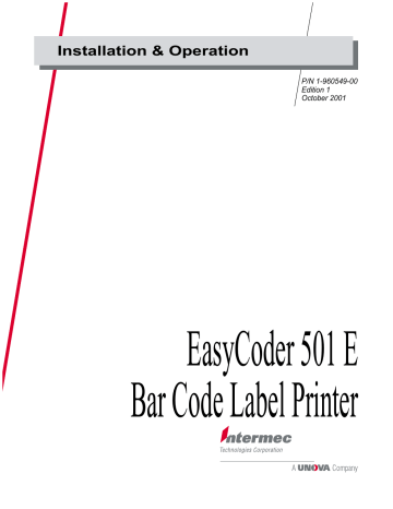 Intermec EasyCoder 501E Installation & Operation Manual | Manualzz