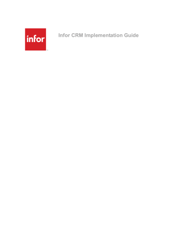 Infor CRM Implementation Guide | Manualzz