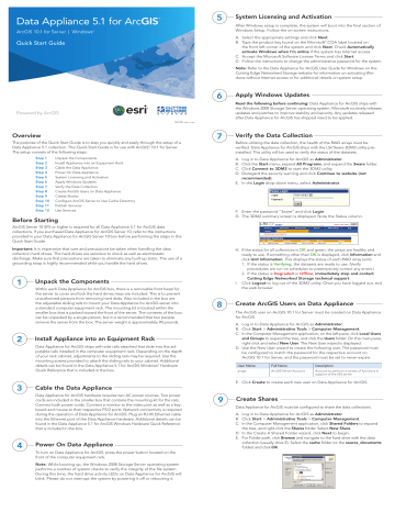 Esri Data Appliance 5.1 for ArcGIS Quick Start Guide | Manualzz