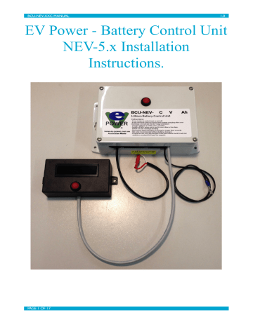 EV Power - Battery Control Unit NEV | Manualzz