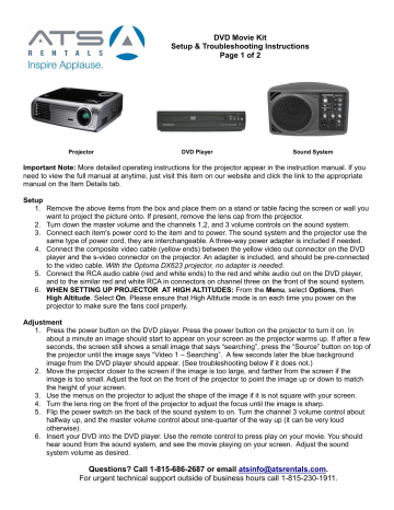 View DVD Movie Kit Setup and Troubleshooting | Manualzz