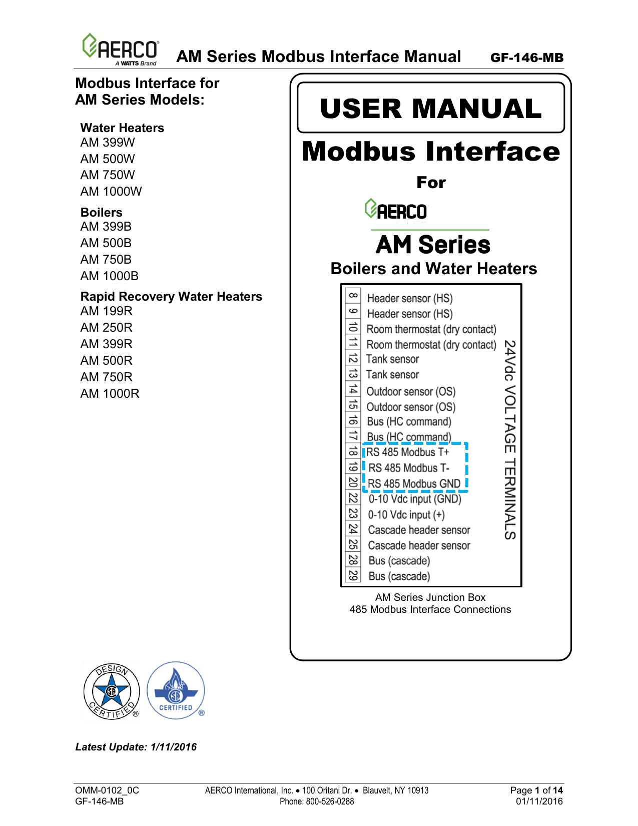 AERCO AM Series Boilers Condensing Maintenance Manual | Manualzz