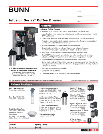 Bunn ICB-DV Brochure & Specs | Manualzz