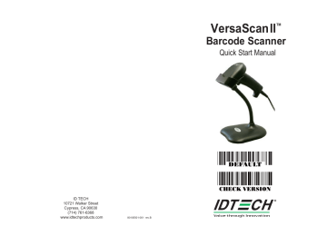 Barcode Scanner VersaScan II Quick Start Manual | Manualzz
