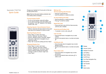 Spectralink 7722, 7742 Quick Guide | Manualzz