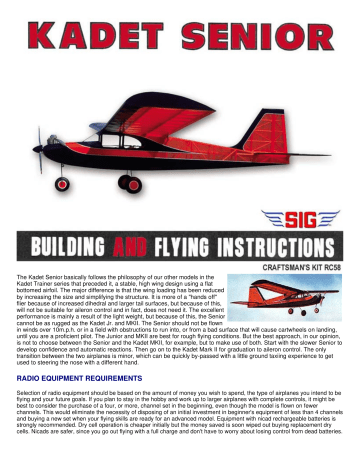SIG SIGRC58 KADET SENIOR KIT Instruction manual | Manualzz