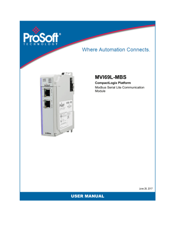 Modbus Serial Lite Communication Module MVI69L MBS User Manual | Manualzz