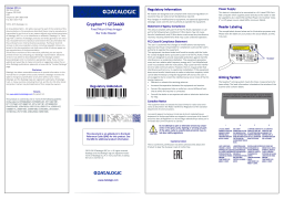Datalogic Gryphon I GFS4400 2D - Data Sheet, Manual, Reference guide