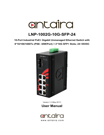 Antaira LNP-1002G-10G-SFP-24 10-Port Industrial PoE+ Switch - User ...