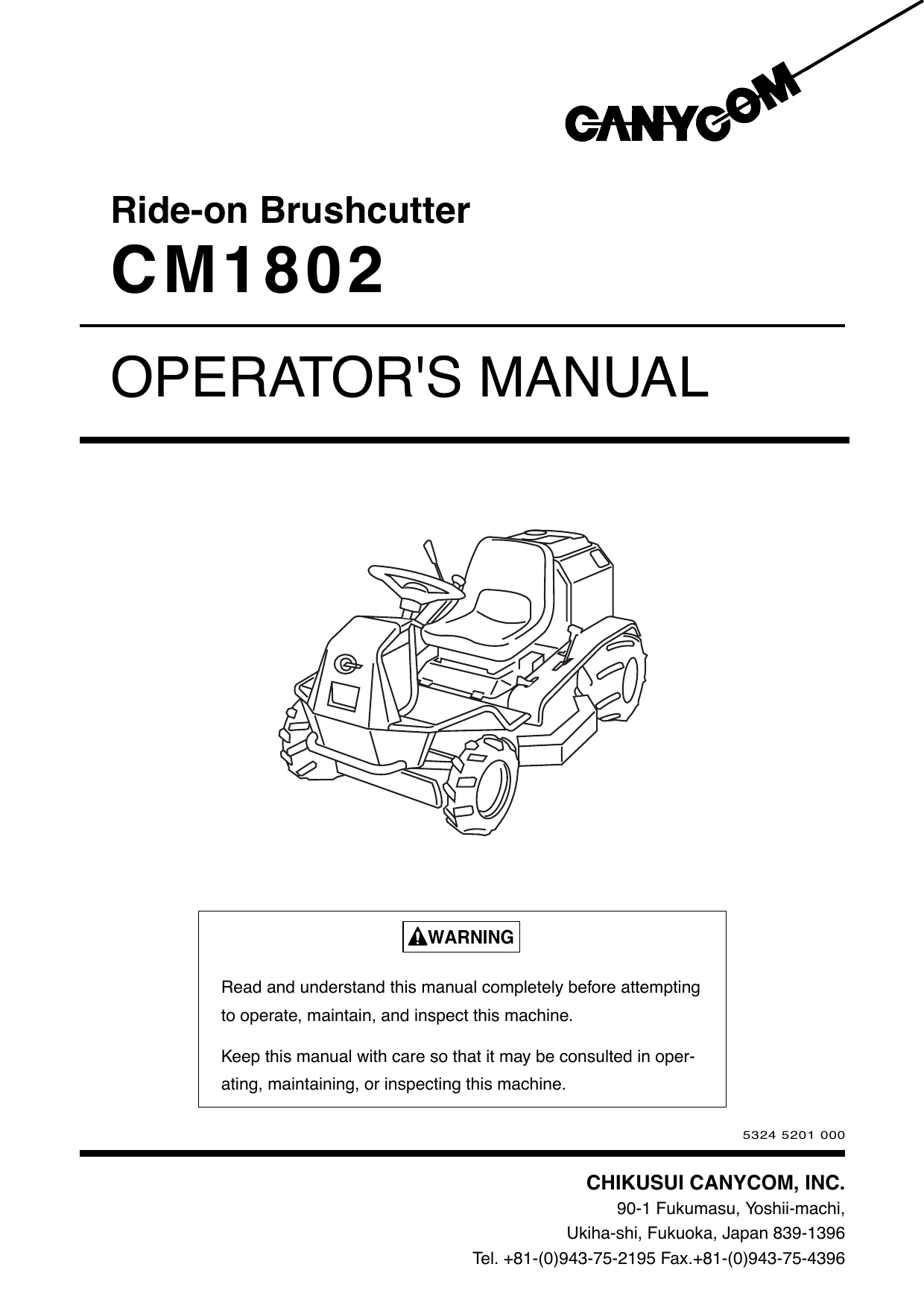 CanyCom CM1802 Operator's Manual | Manualzz