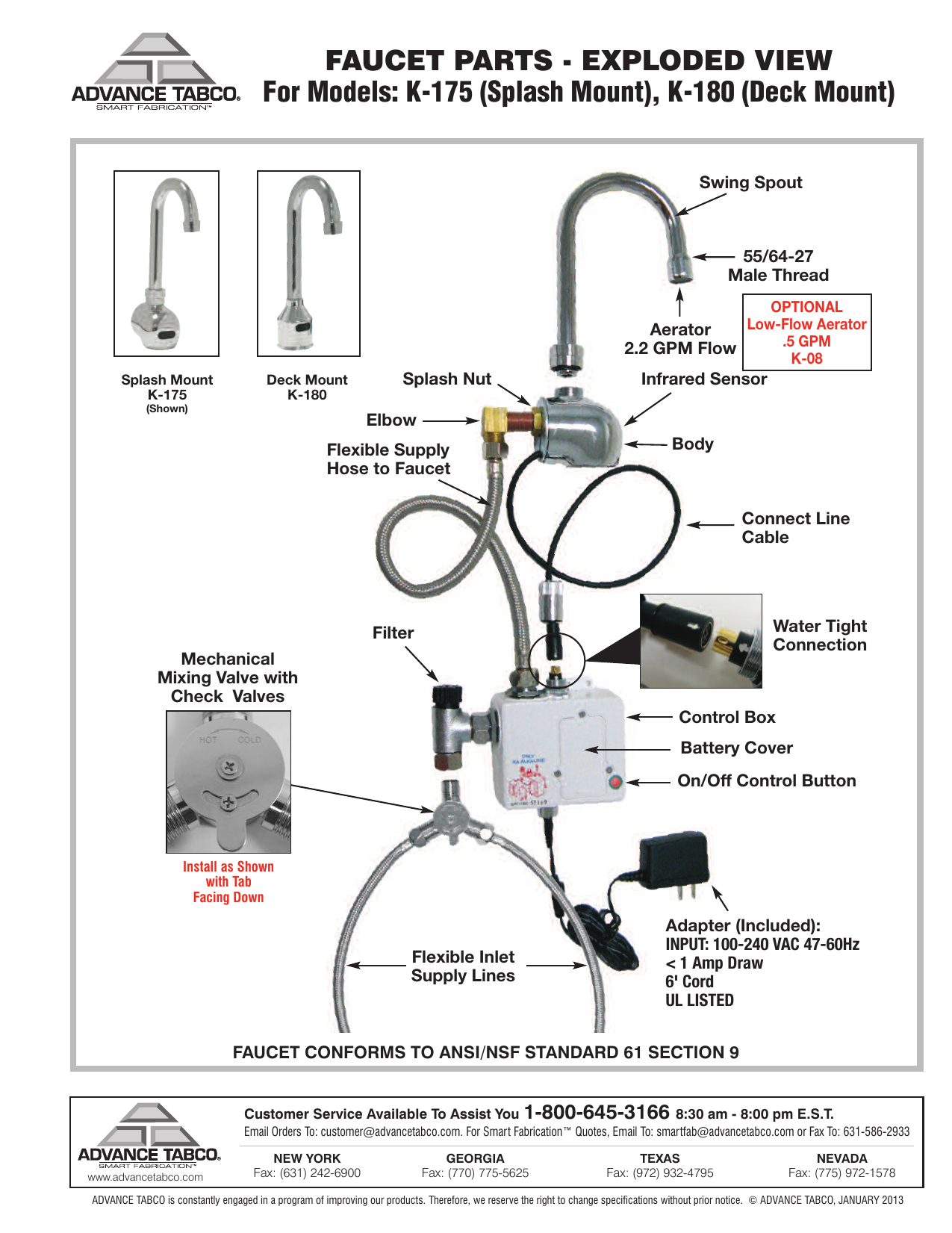 Advance Tabco K-103 Replacement Foot Pedal Valve tillescenter Fittings Hydraulics, Pneumatics ...