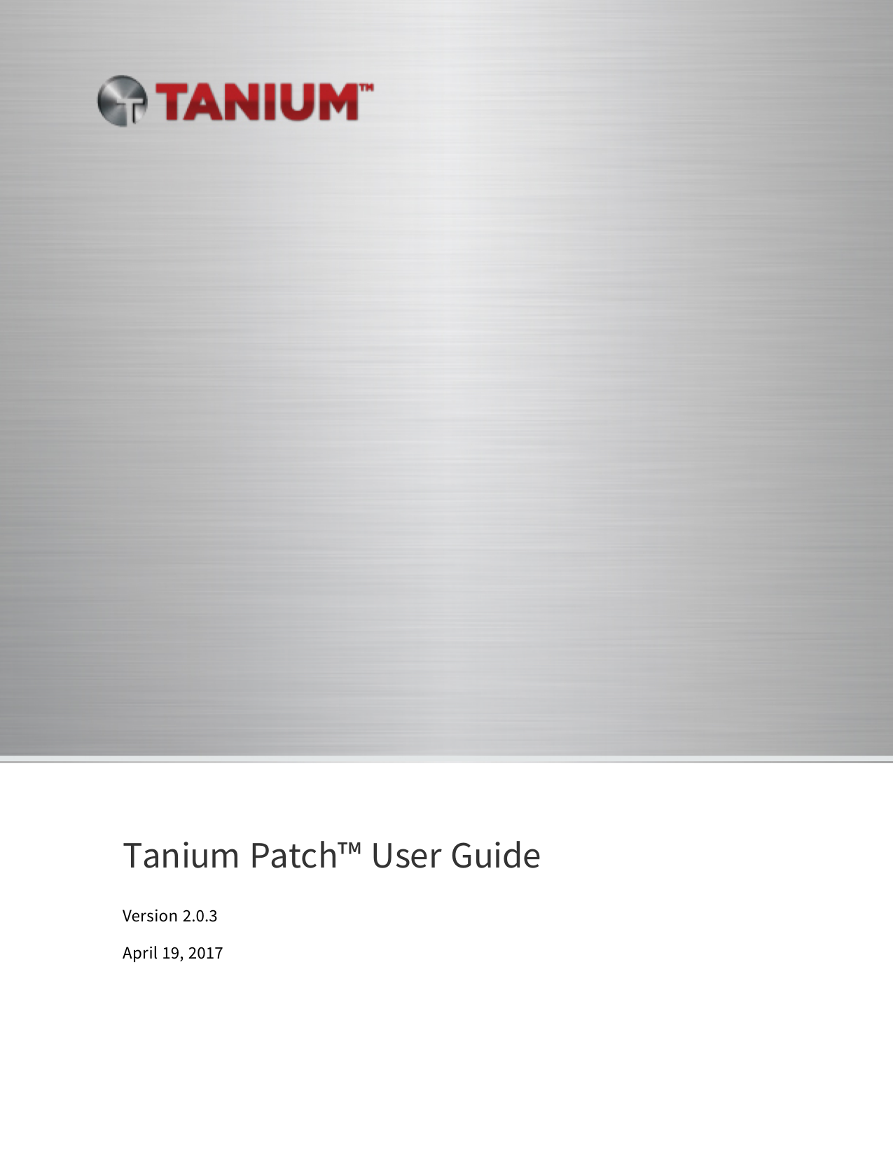 Tanium Patch User Guide | Manualzz