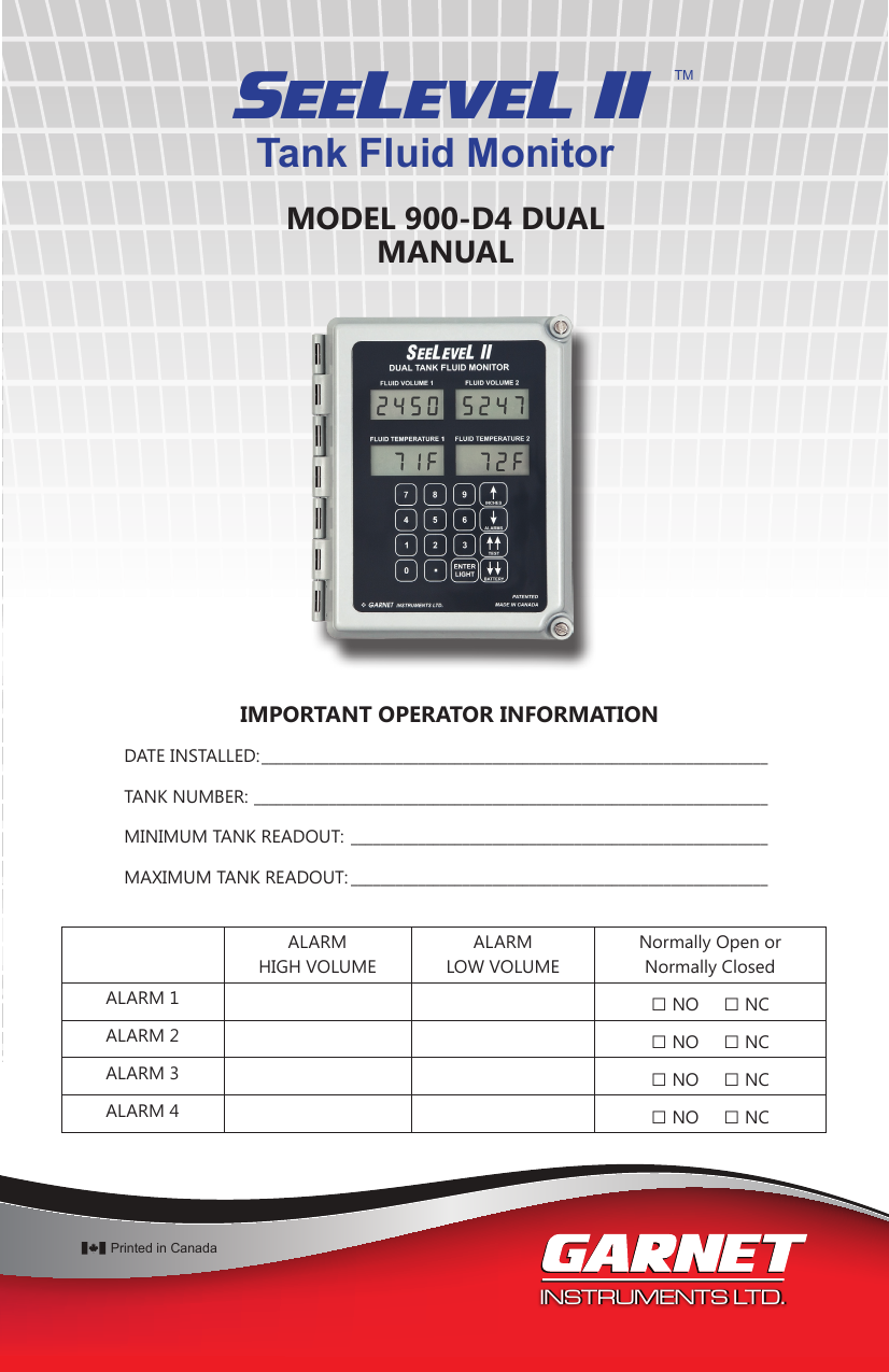 Garnet seelevel ii | Manualzz