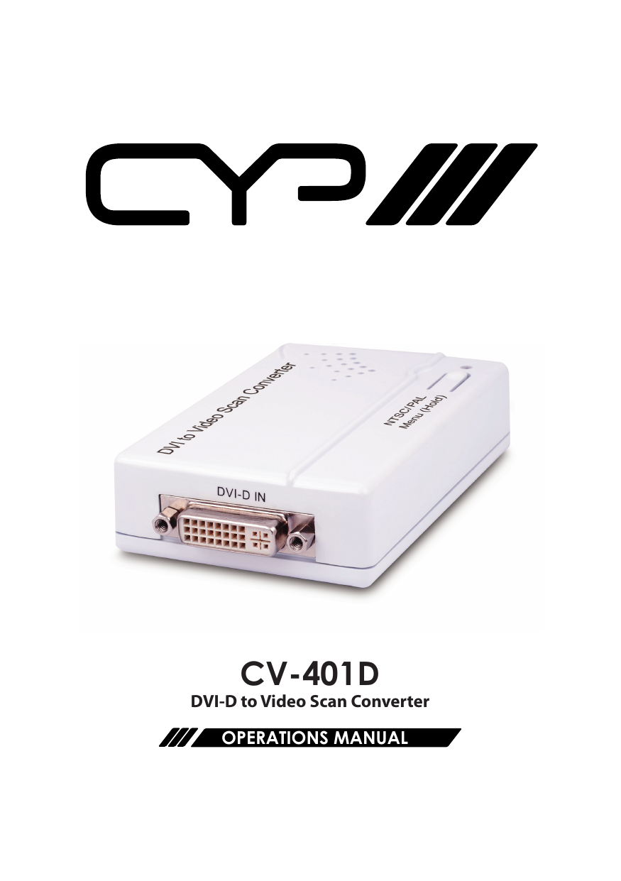 CYP CV-401D Operation Manual | Manualzz