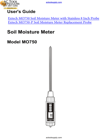 Extech MO750 Soil Moisture Meter User Guide | Manualzz