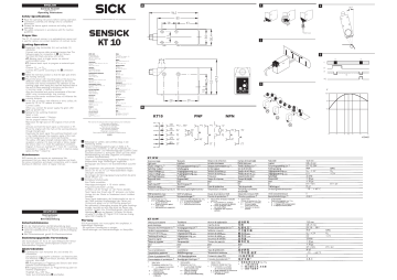 SICK SENSICK KT10 Operating instructions | Manualzz
