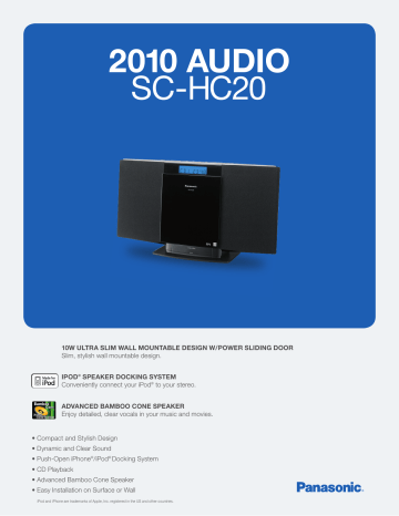Panasonic SC-HC20 Product Details | Manualzz
