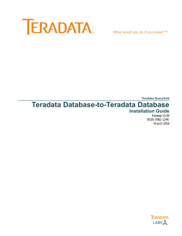 Teradata QueryGrid Installation Guide | Manualzz