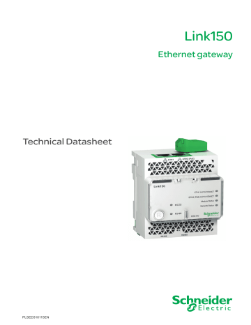 Schneider Electric Link150 Ethernet gateway datasheet | Manualzz