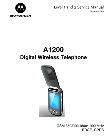 Motorola MOTOMING A1200 Service manual | Manualzz