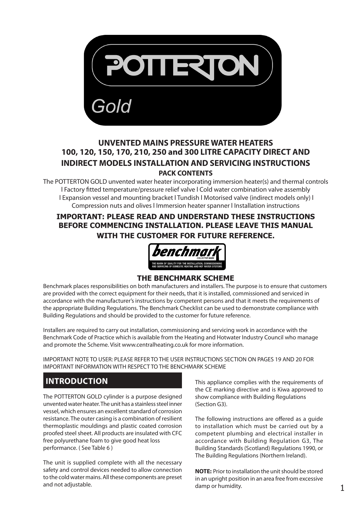 Potterton Gold H Range Installation And Servicing Instructions | Manualzz