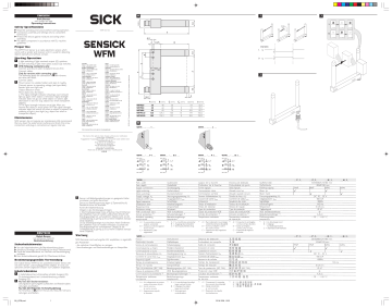 Sick SENSICK WFM Operating instructions | Manualzz