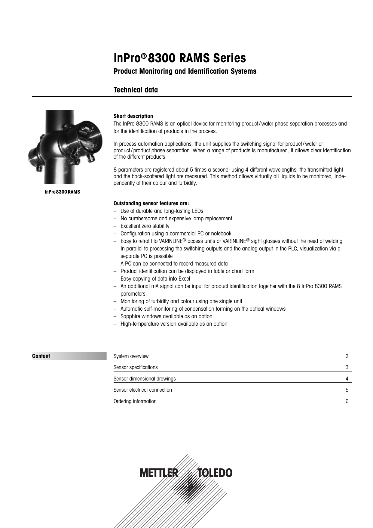 InPro®6000 Optical O2 Sensors Instruction manual