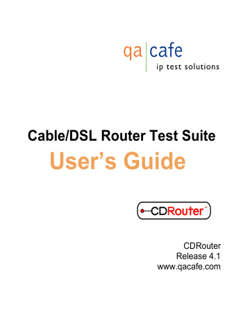 CDRouter User’s Guide - QA Cafe | Manualzz