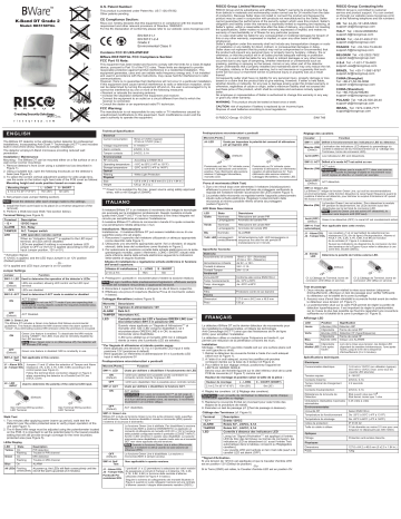 Risco BWare RK515DTGL manual | Manualzz