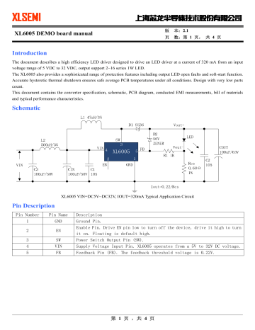 XL6005 LED driver user manual | Manualzz