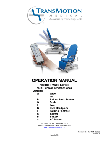 TransMotion Medical TMM4 Series Operation Manual | Manualzz
