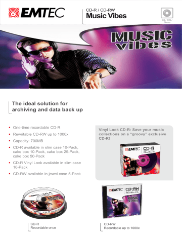 Emtec CD-R Vinyl Look Datasheet | Manualzz