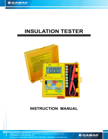 CABAC Insulation Tester Instruction Manual | Manualzz