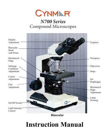 Cynmar N700 Series Compound Microscope Instruction Manual | Manualzz
