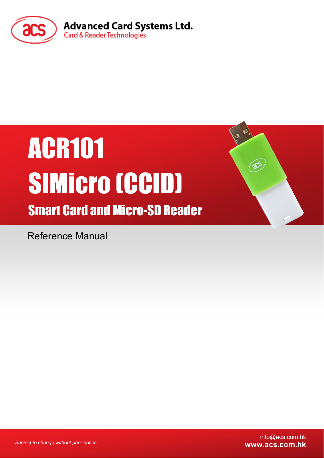 ACS ACR101 Reference Manual | Manualzz