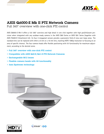 Axis Q6000-E Mk II PTZ Network Camera Technical Manual | Manualzz