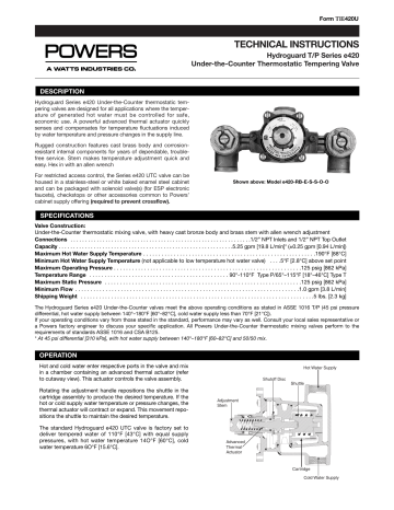 Watts HydroGuard e420U Installation instructions | Manualzz