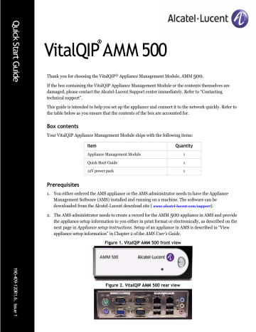 Alcatel-Lucent AMM 500 Quick Start Guide | Manualzz