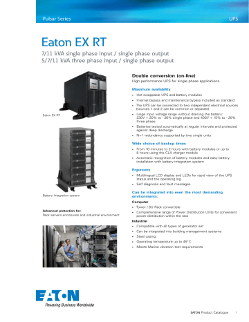 Eaton Pulsar EX RT Series Brochure & Specs | Manualzz