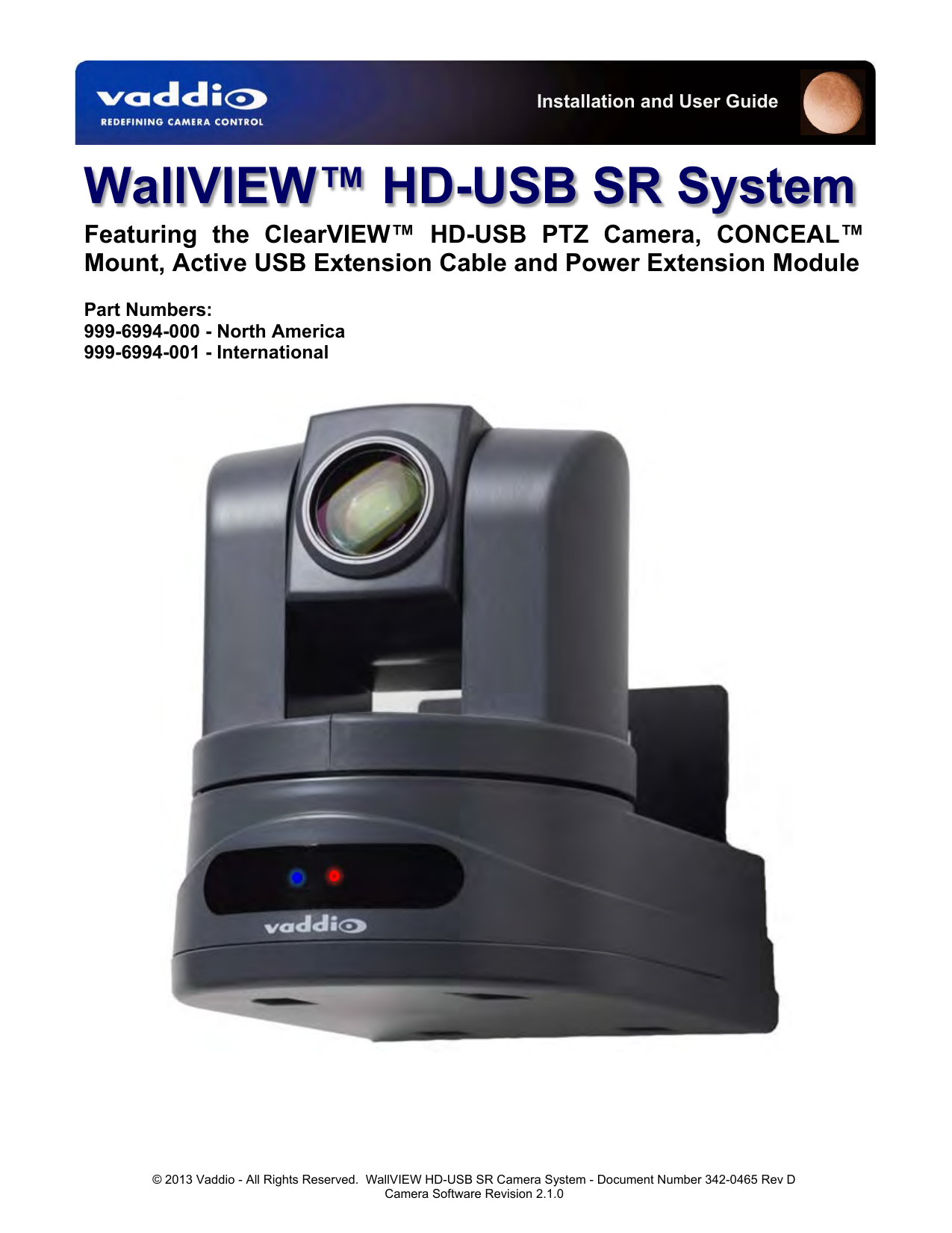 VADDIO ClearVIEW HD-USB Installation and User Manual | Manualzz