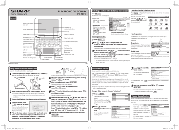 Sharp PW-AC910 Quick Reference | Manualzz