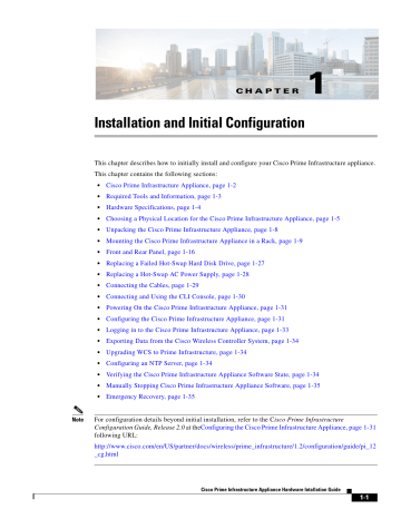 Cisco Prime Infrastructure Hardware Installation Guide | Manualzz